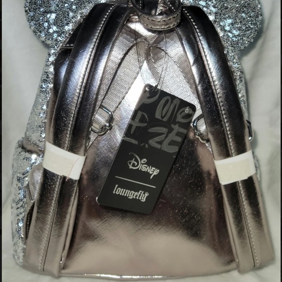 Loungefly | Bags | Loungefly Disney Minnie Mouse Silver Sequin Mini ...